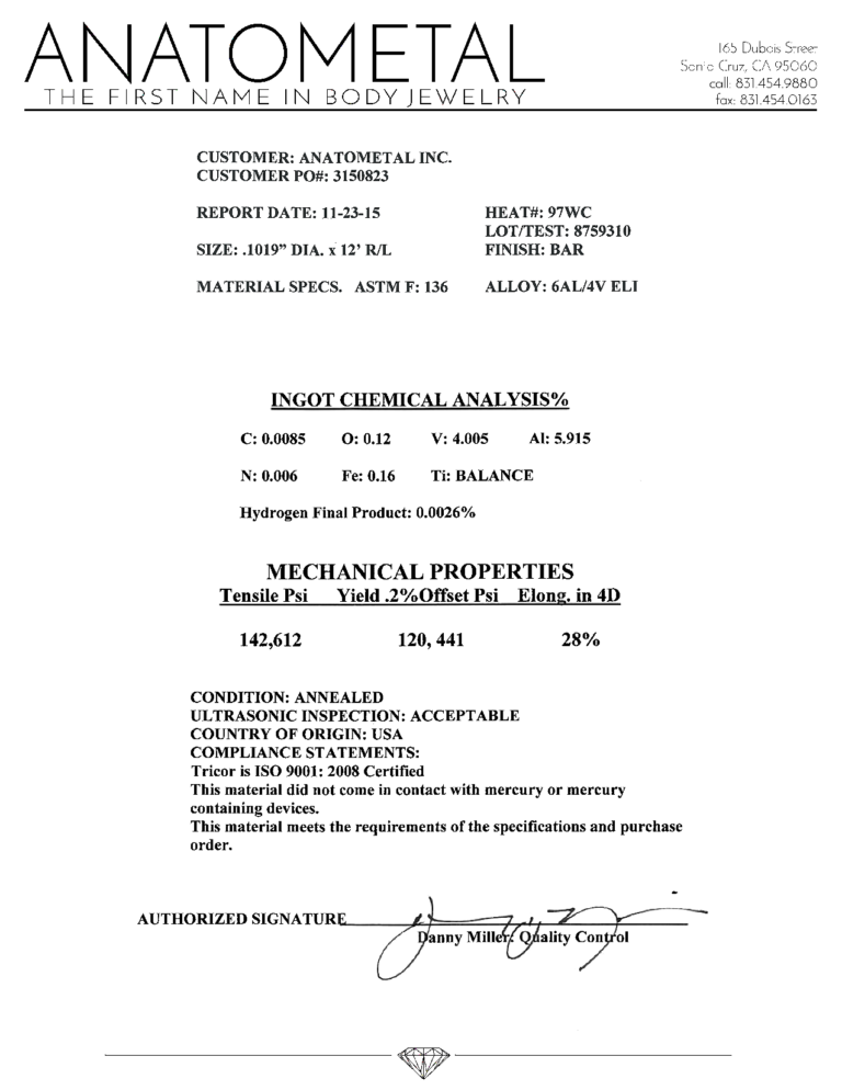 Mill Certificates & Material Data Safety Sheets – Australasian United ...